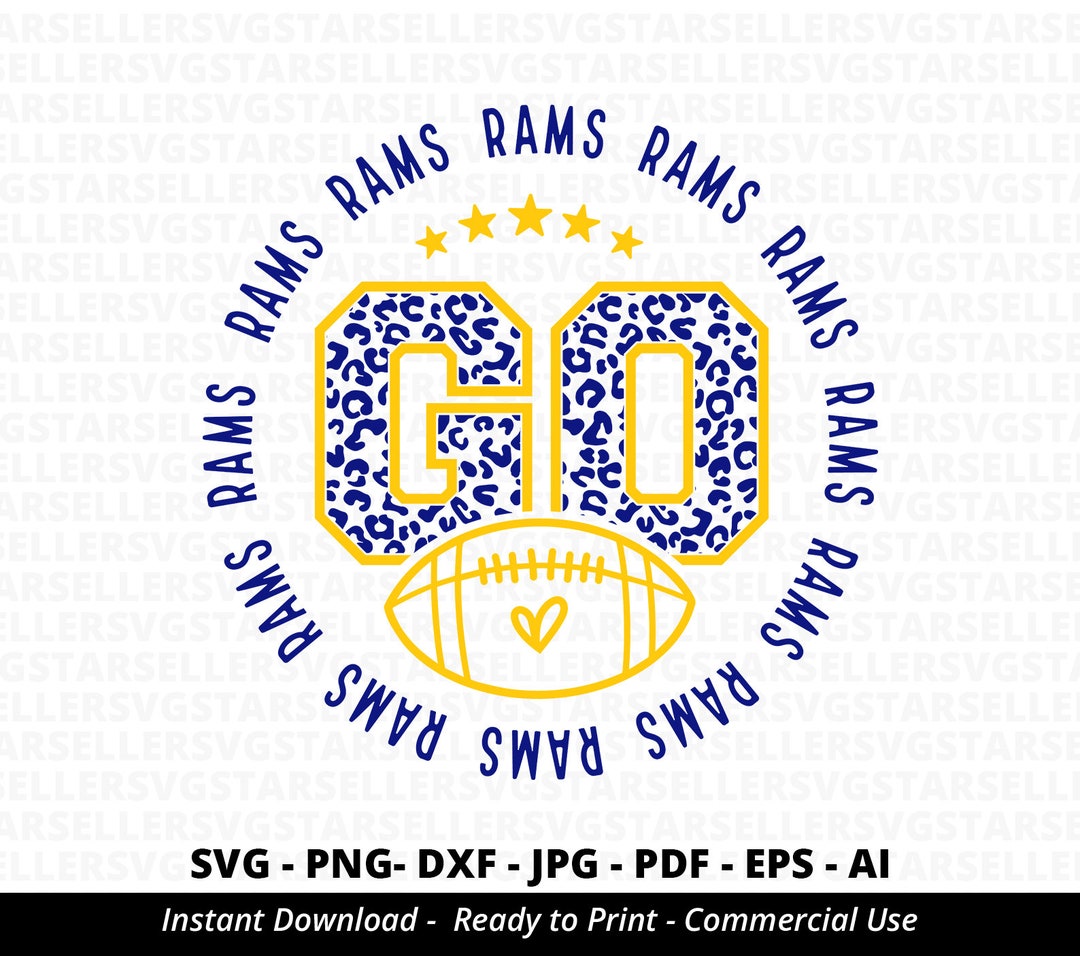 Go Rams Football SVG PNG, Rams Svg,leopard Go Rams Svg,rams Mascot Svg ...