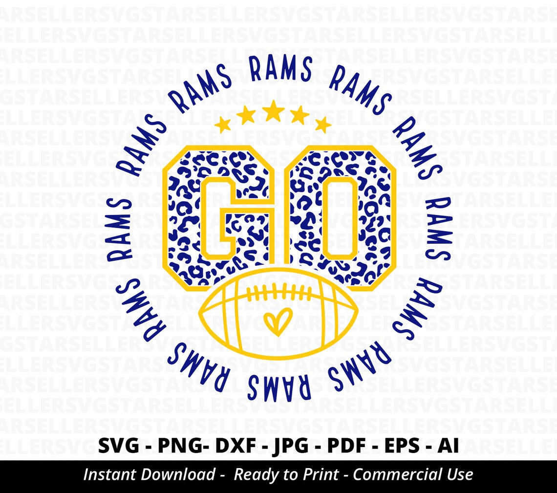 Go Rams Football SVG PNG, Rams Svg,leopard Go Rams Svg,rams Mascot Svg ...