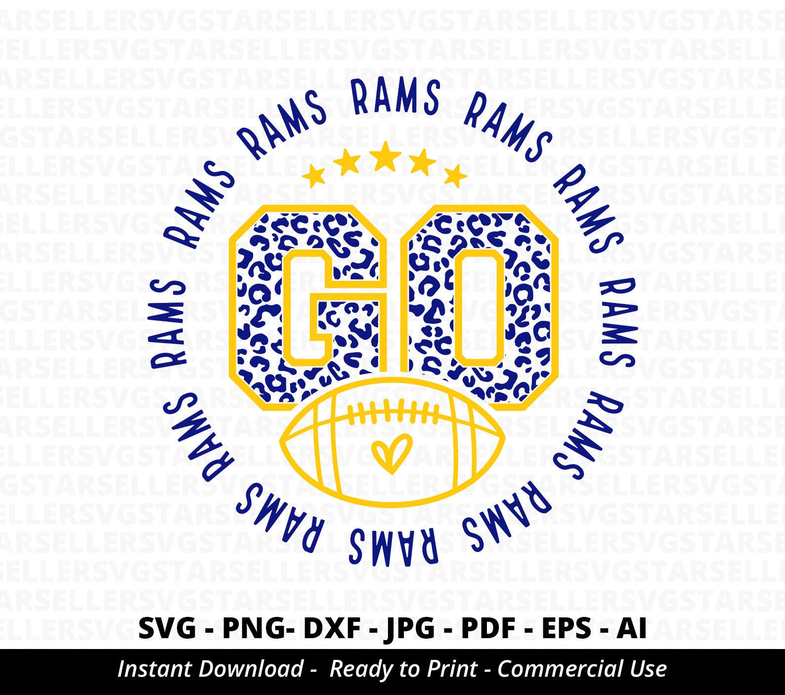 Go Rams Football SVG PNG, Rams Svg,leopard Go Rams Svg,rams Mascot Svg ...