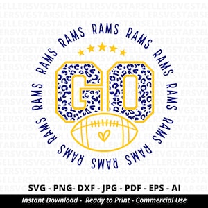 Go Rams Football SVG PNG, Rams Svg,leopard Go Rams Svg,rams Mascot Svg ...