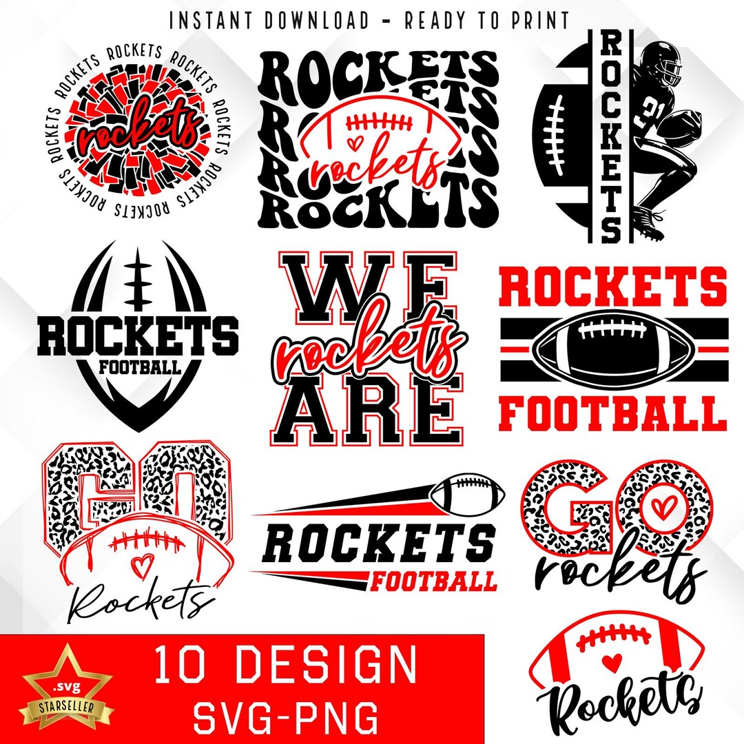 Rockets Football SVG PNG Bundle, Sports Team (digital Cut File) - Etsy
