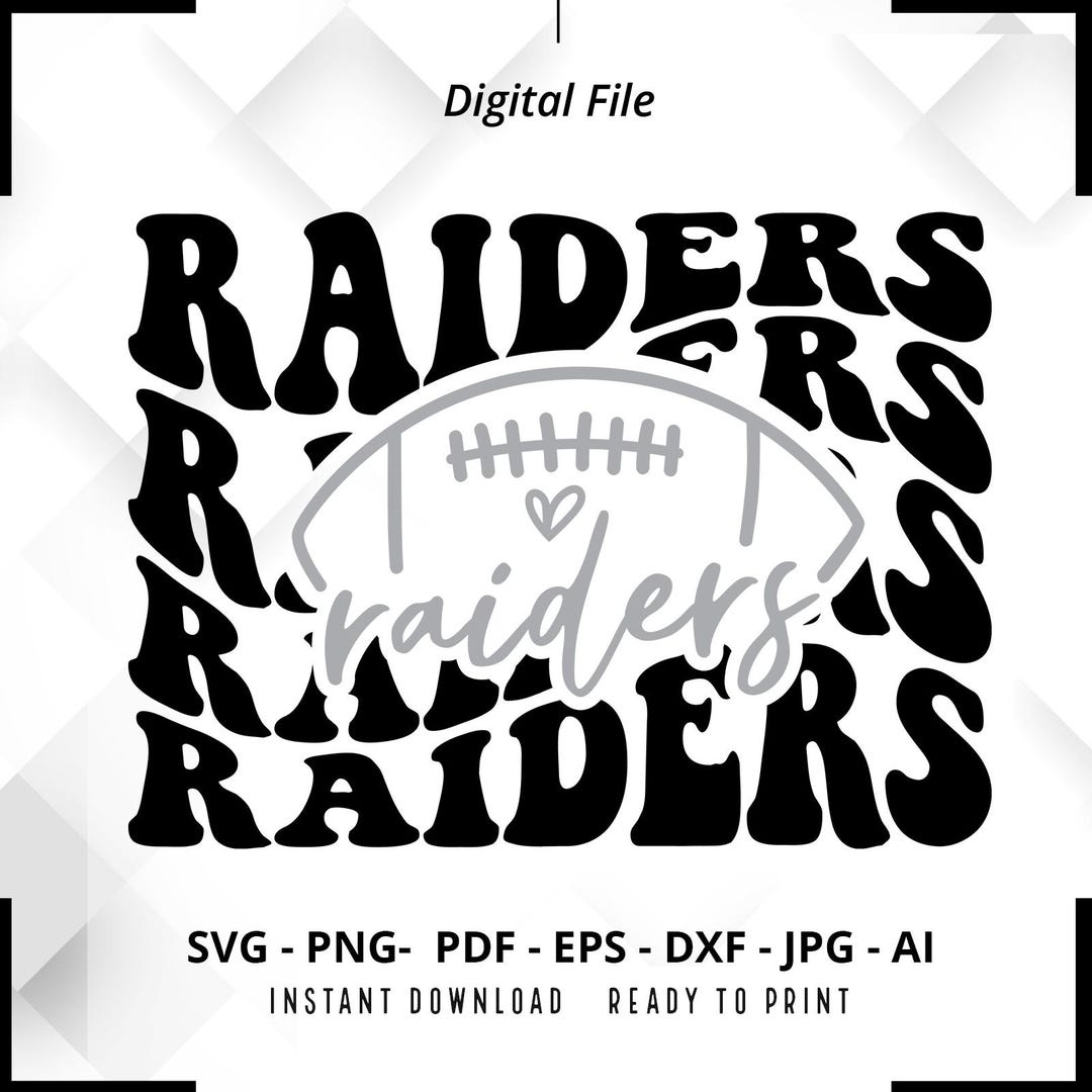 Raiders Football SVG PNG, Raiders Svg, Stacked Raiders Svg, Raiders ...