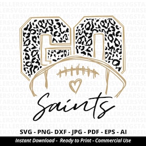 Go Saints Football SVG PNG, Leopard Saints Mascot SVG, Saints Pride ...