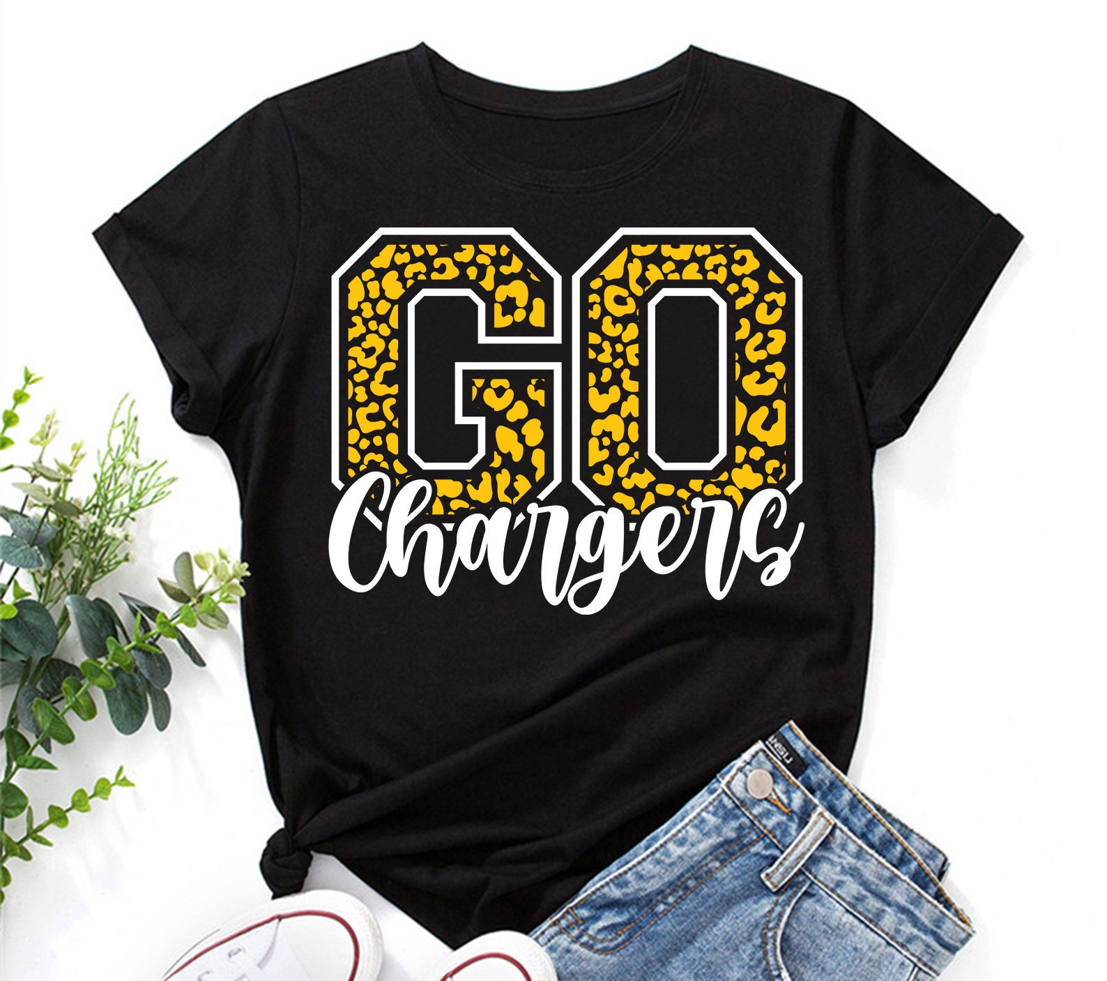 Leopard Go Chargers SVG, Cheer Mascot (digital Files) - Etsy