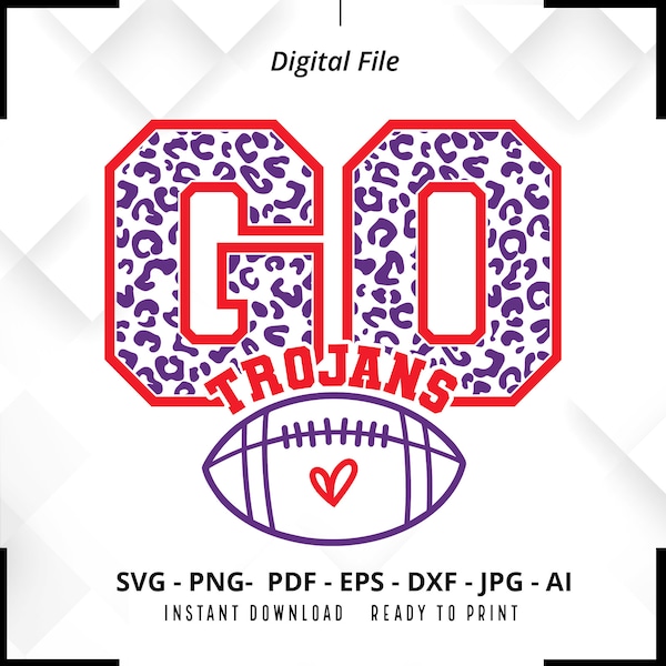 Trojans Football Svg - Etsy