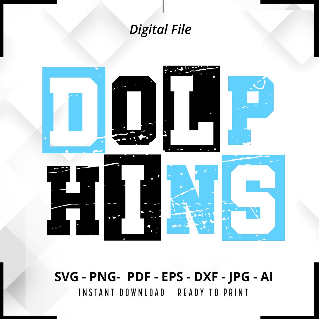 Dolphins Football SVG PNG, School Spirit (digital Download) - Etsy