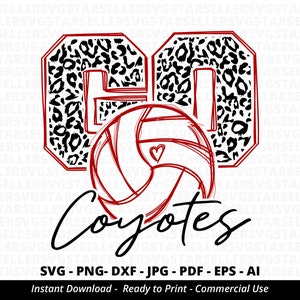 Leopard Coyotes Volleyball SVG, School Spirit Shirt (digital File) - Etsy