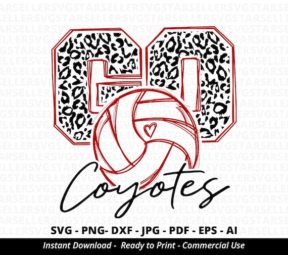 Go Coyotes Volleyball Svgleopard Coyotes Svgvolleyball Mom - Etsy