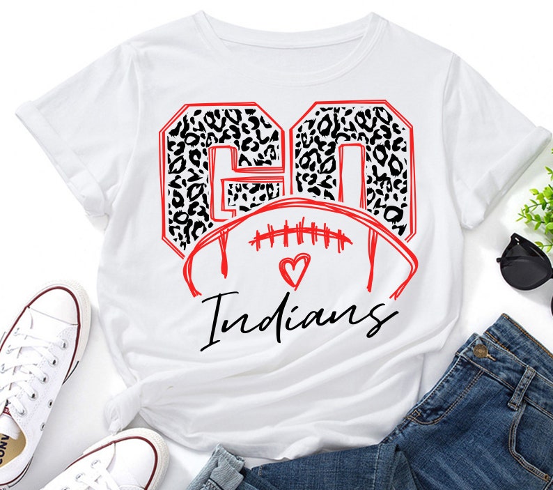 Go Indians Football Svgindians Svgleopard Go Indians - Etsy