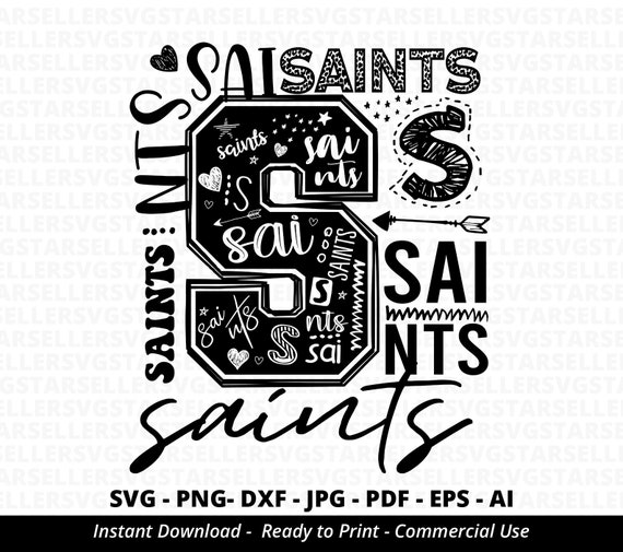 Saints Svgsaints Typography Svgsaints Football Svgsaints - Etsy