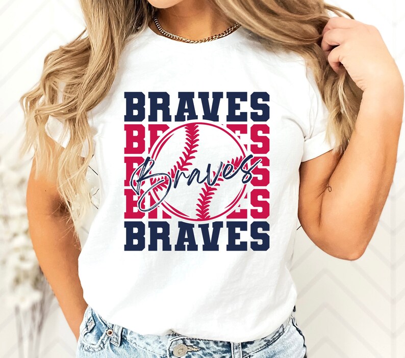 Braves Baseball SVG PNG Stacked Braves Svgbraves Svgbraves - Etsy