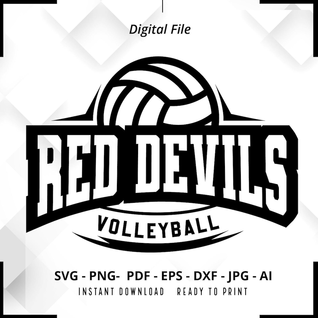 Red Devils Volleyball SVG PNG, Red Devils Svg, Red Devils Cheer Svg, Volleyball Svg, Red Devils ...