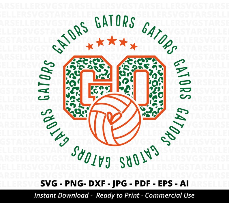 Go Gators Volleyball SVG PNG Gators Svgleopard Go Gators - Etsy