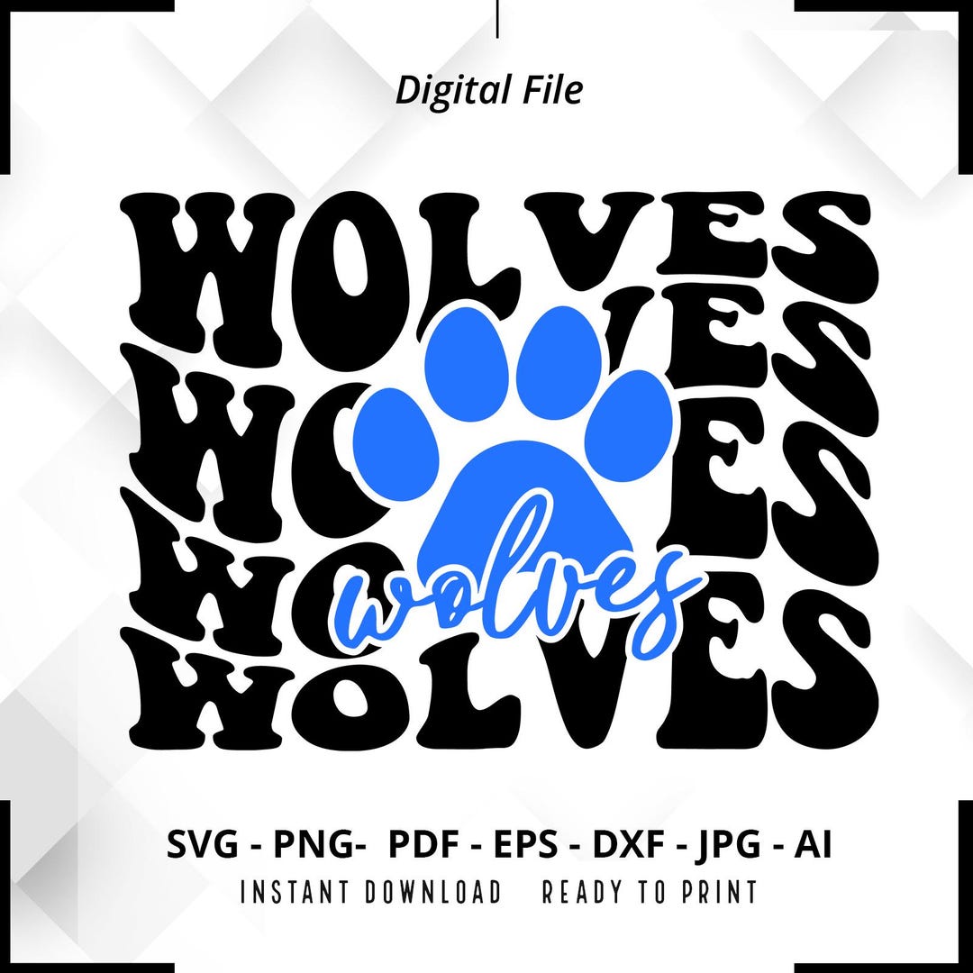 Wolves SVG PNG, Wolves Mascot Svg, Wolves Paw Svg, Wolves Shirt Svg ...