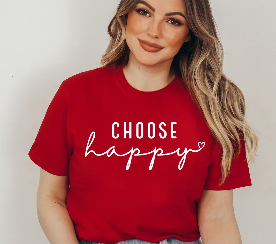 Choose Happy SVG Happy Face Svgpositive Quote - Etsy