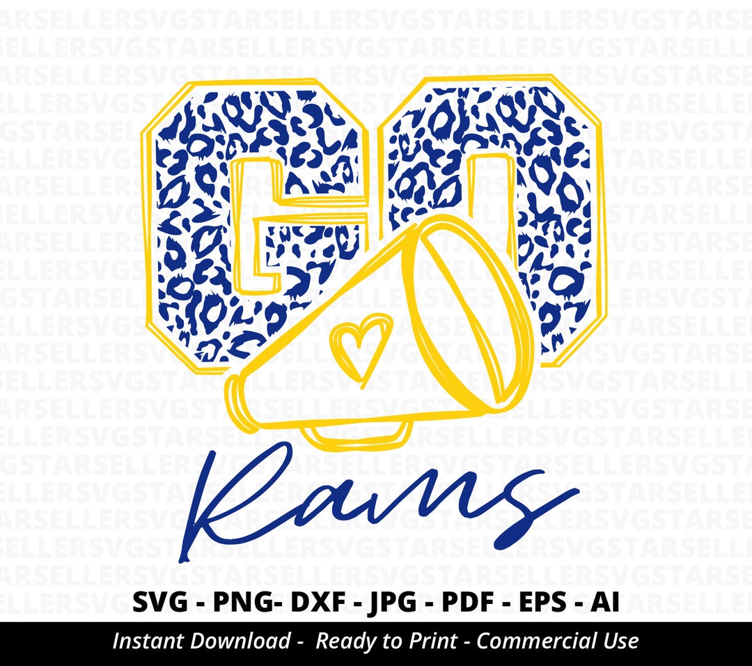 Go Rams Svg, Leopard Cheer Rams Svg,megaphone Svg,rams Cheer Svg,rams ...