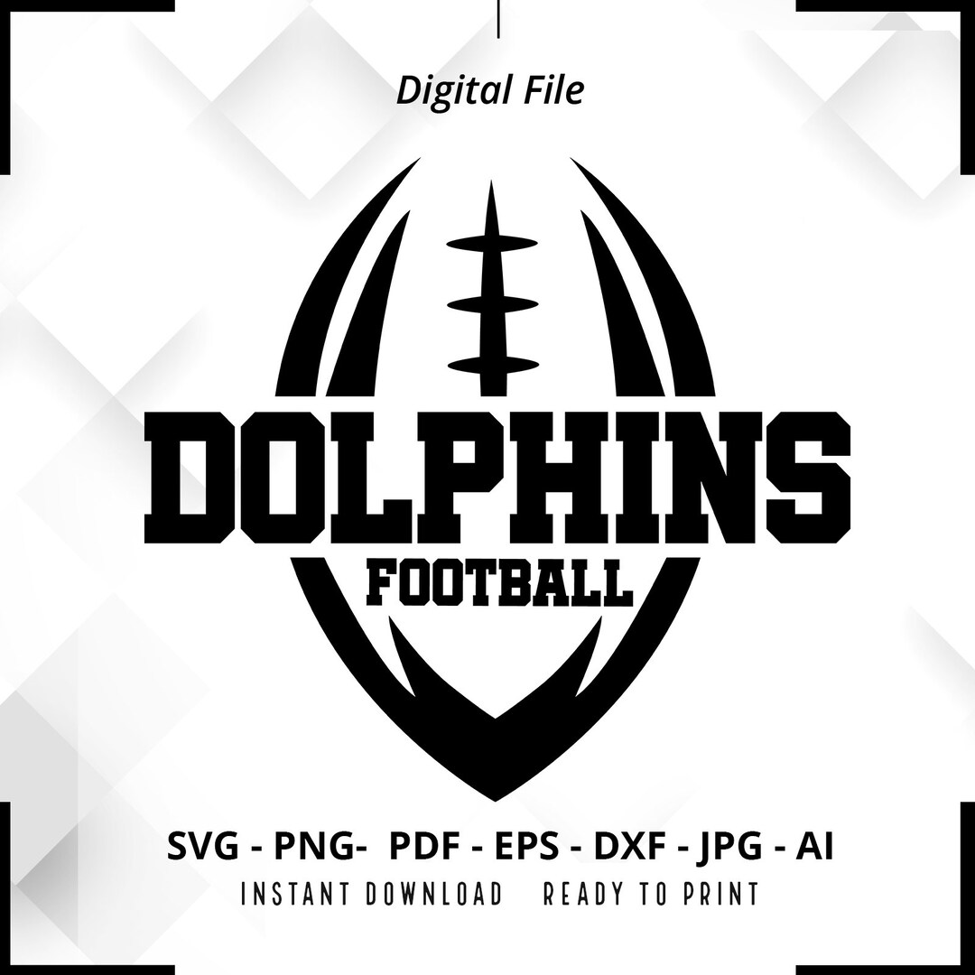 Dolphins Football SVG, Mascot, School Spirit (digital File) - Etsy