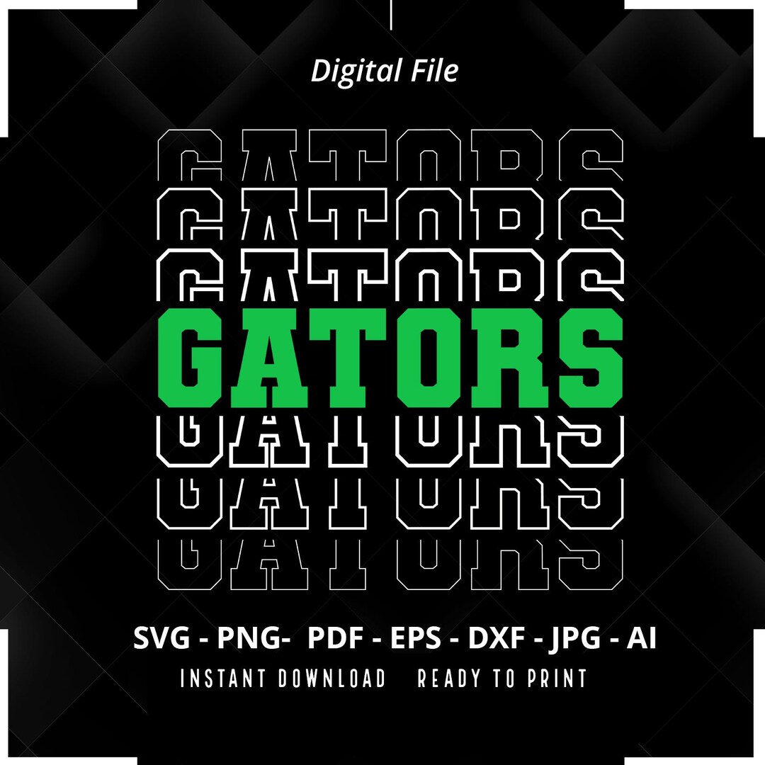 Gators Stacked SVG, Mascot, School Spirit (digital File) - Etsy