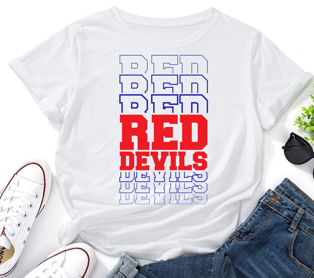Red Devils Svgred Devils Stacked Svgteam Mascotschool Team - Etsy