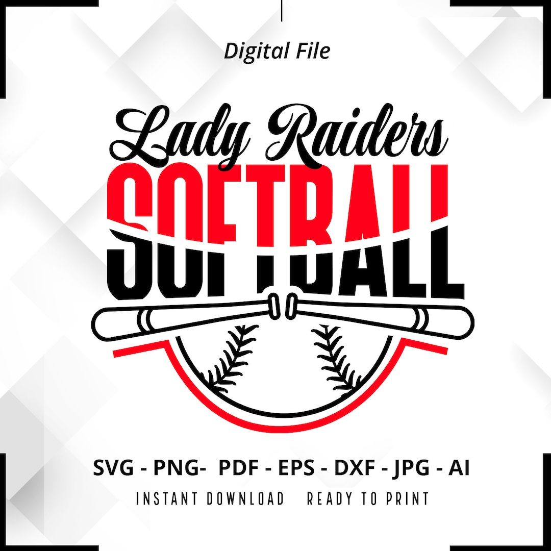 Lady Raiders Softball SVG PNG, Softball Svg, Lady Raiders Shirt Svg ...