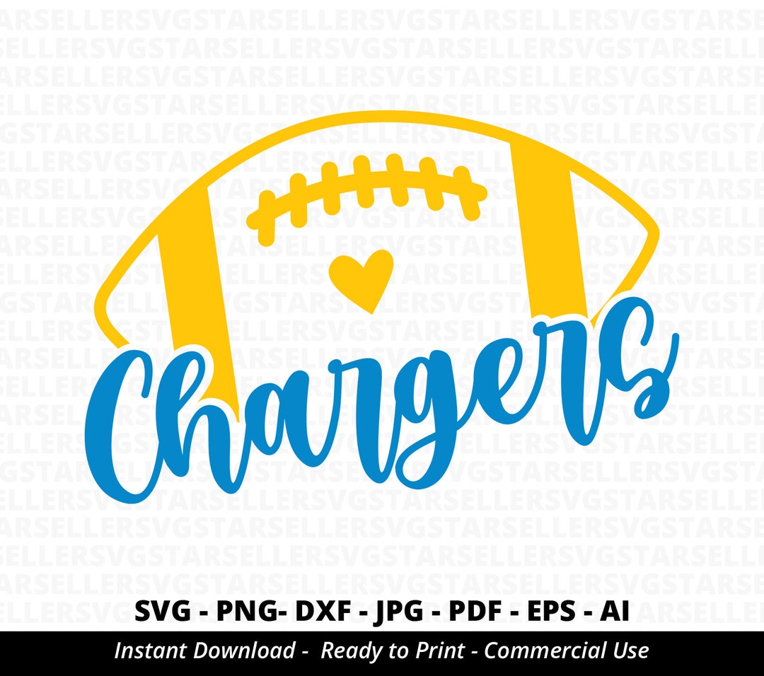 Chargers Football SVG, Team Pride Design (digital Download) - Etsy