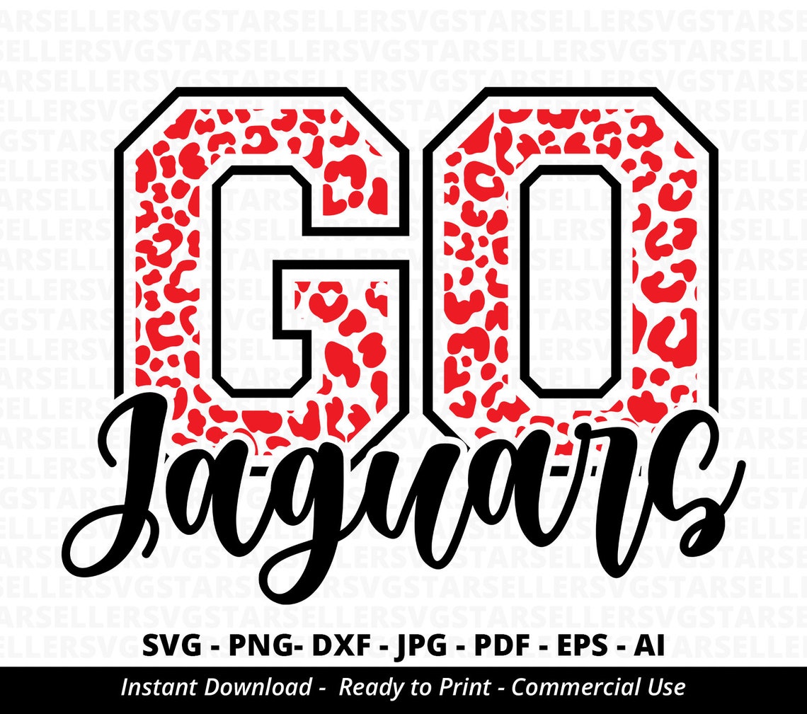 Go Jaguars Football Svgjaguars Svggo Leopard Jaguars - Etsy