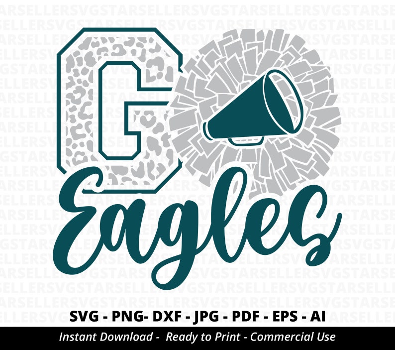 Leopard Go Eagles Svg,eagles Cheer Svg,eagles Mascot Svg,cheer Little ...
