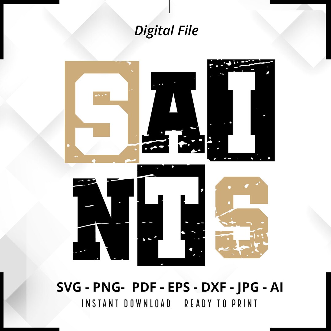 Saints SVG PNG, Saints Mascot Svg, Saints Football Svg, Saints Shirt ...
