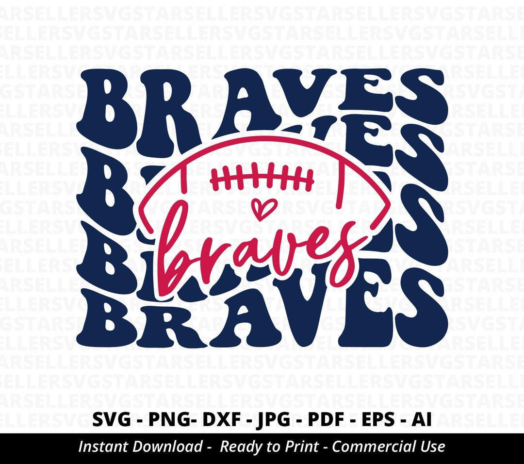 Braves Football SVG PNG, Braves Svg,stacked Braves Svg,braves Mascot ...