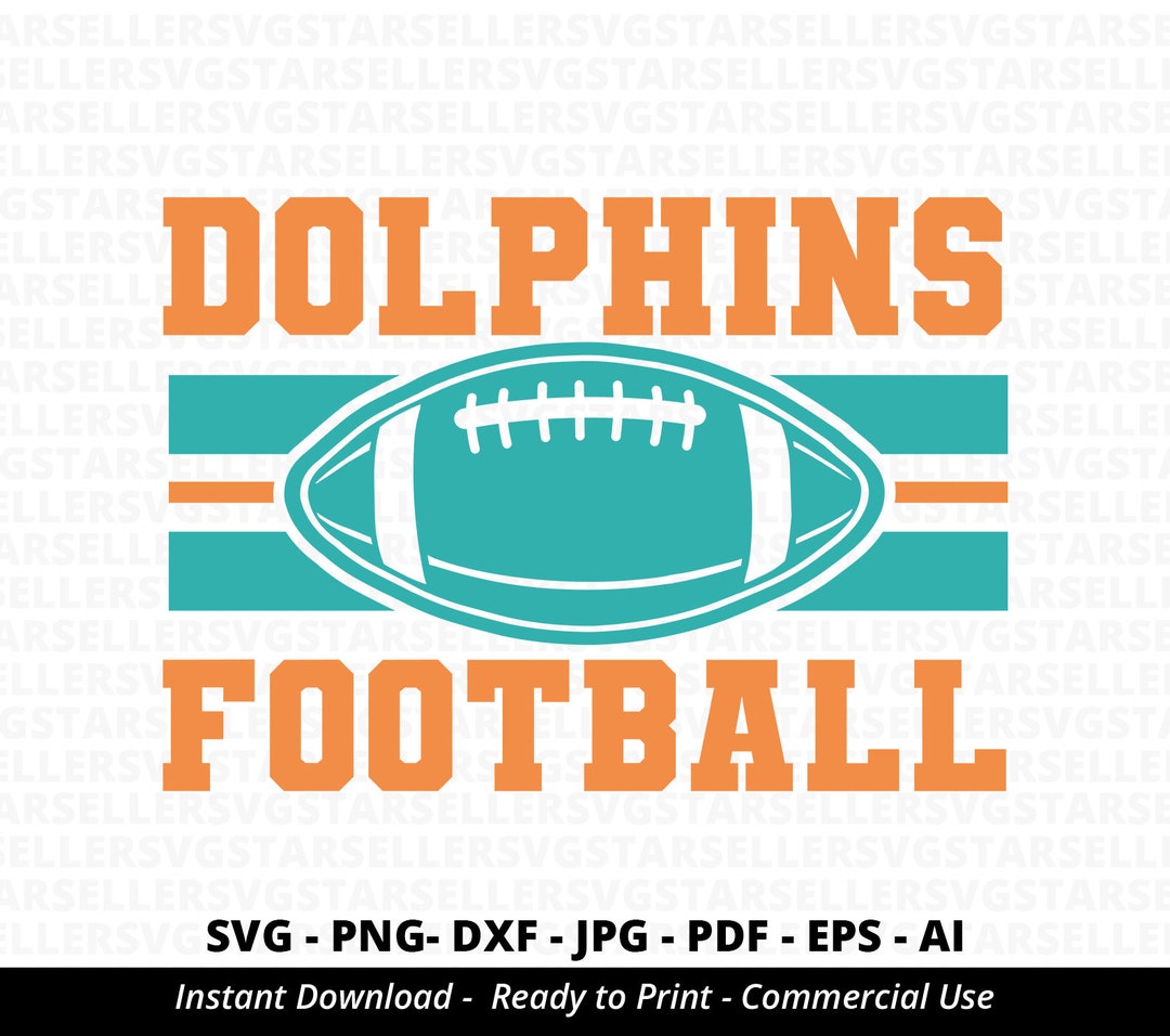 Dolphins Football SVG, PNG, Silhouette - Etsy