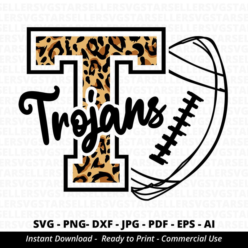Trojans Football Svg - Etsy