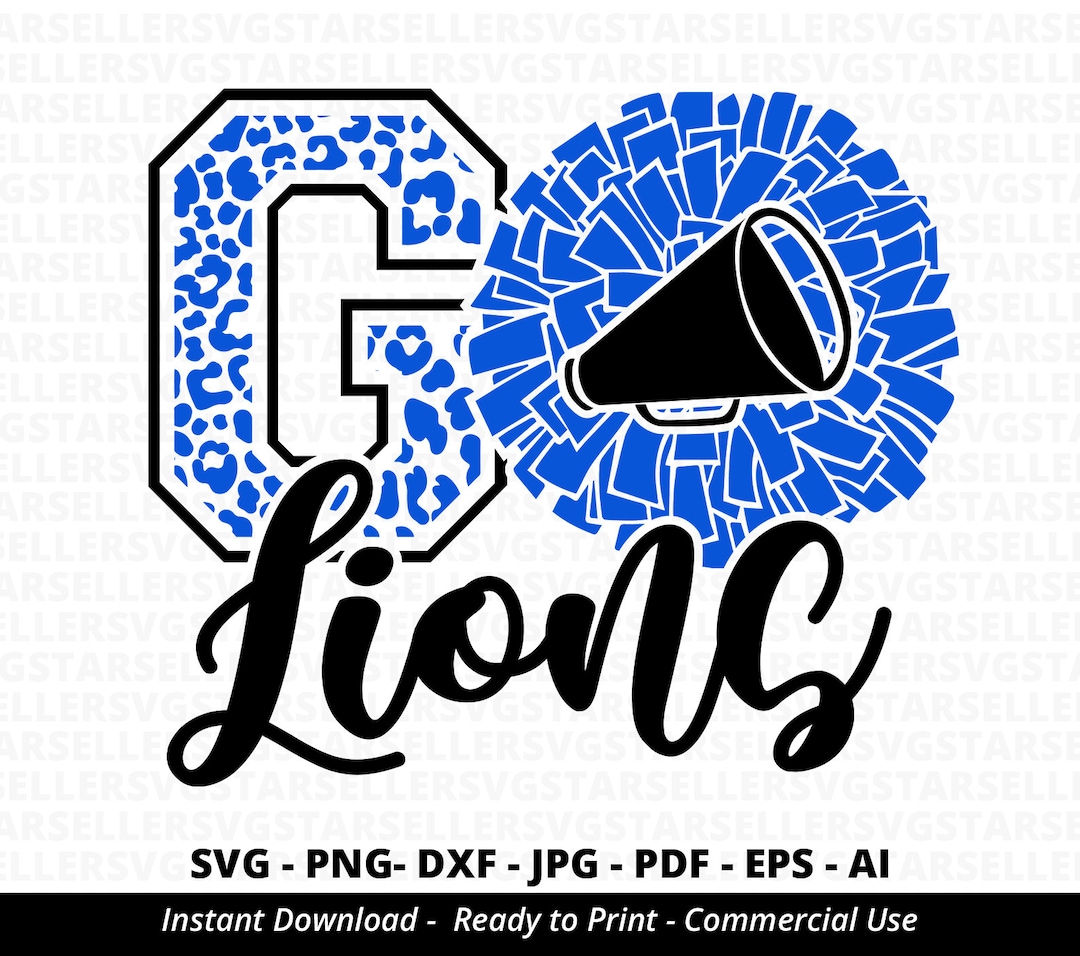 Go Lions Leopard Svg,lions Cheer Svg,lions Shirt Svg,lions Mascot,cheer ...