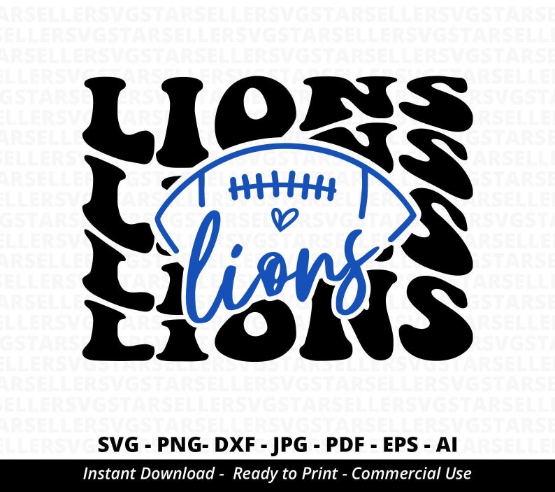 Lions Football SVG PNG Lions Svgstacked Lions Svglions - Etsy