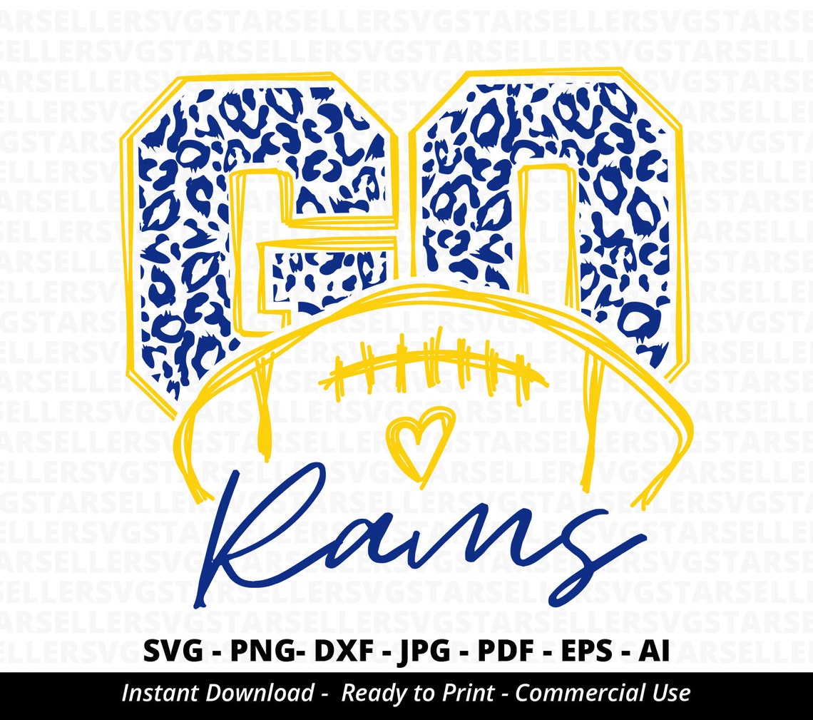 Go Rams Football SVG, School Team Pride (digital Files) - Etsy