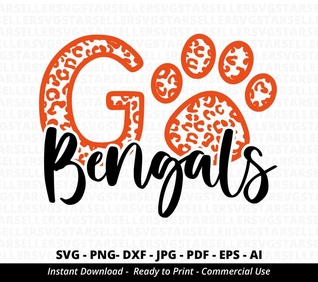 Go Bengals Svg,paw Svg,bengals Paw Svg,leopard Paws Svg,bengals Shirt ...
