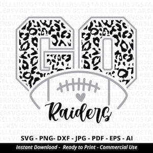 Go Raiders Football Svg,raiders Svg,go Leopard Raiders Svg,raiders ...