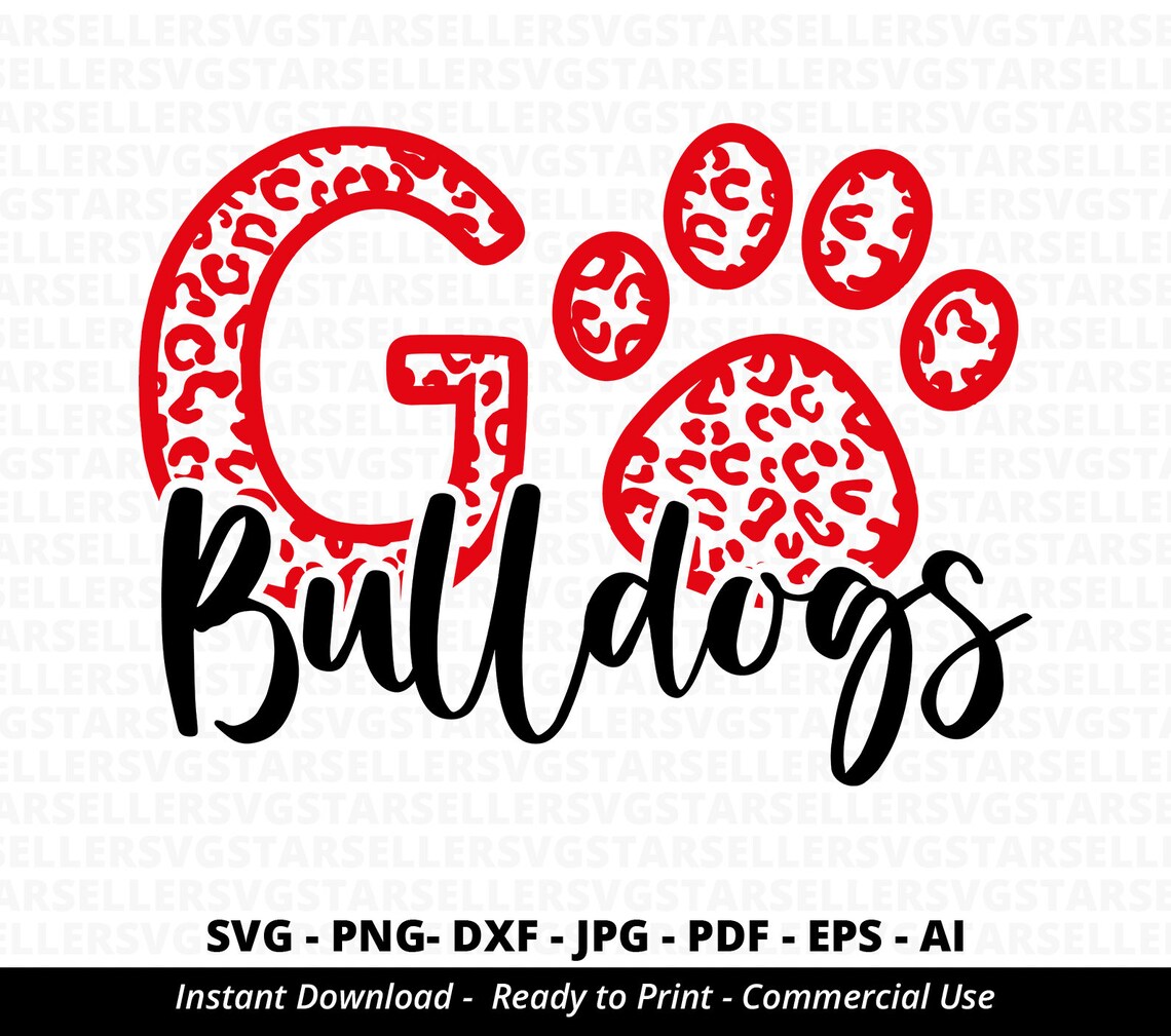 Go Bulldogs SVG Paw Svgbulldogs Paw Svg Leopard Paw - Etsy