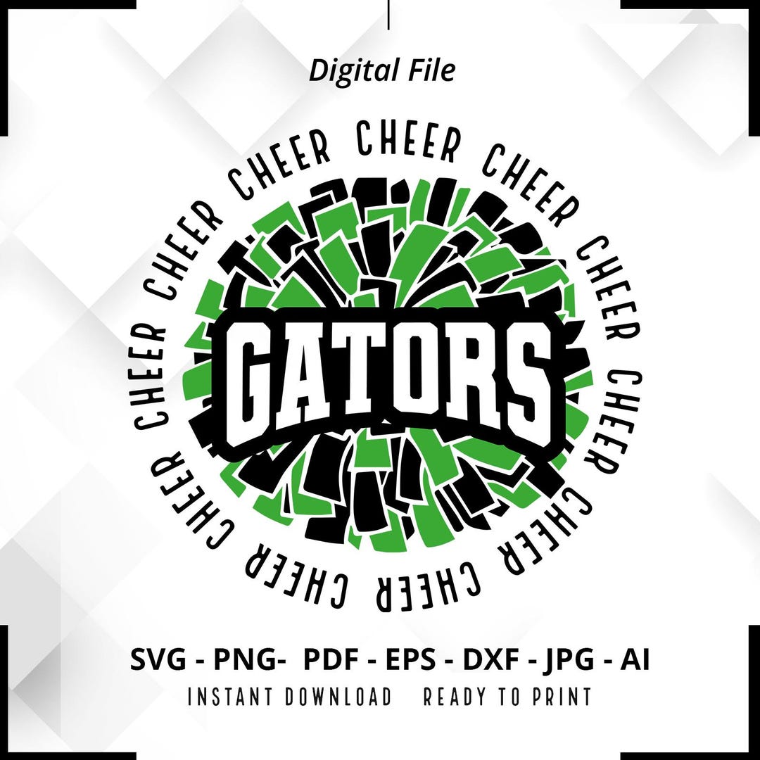 Gators Cheer SVG PNG, Gators svg, Gators Pom Pom svg, Gators ...
