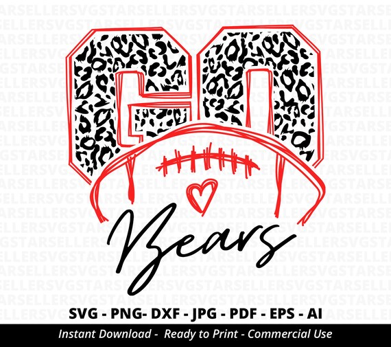Go Bears Football Svgbears Svgleopard Go Bears Svgbears - Etsy