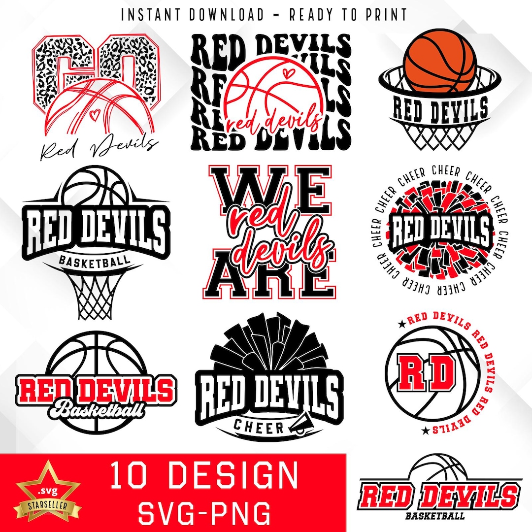 Red Devils Bundle SVG PNG, Red Devils Basketball Bundle Svg, Bundle Svg ...