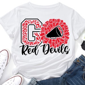 Go Red Devils Svg,red Devils Mascot Svg,red Devils Cheer Svg,cheer ...