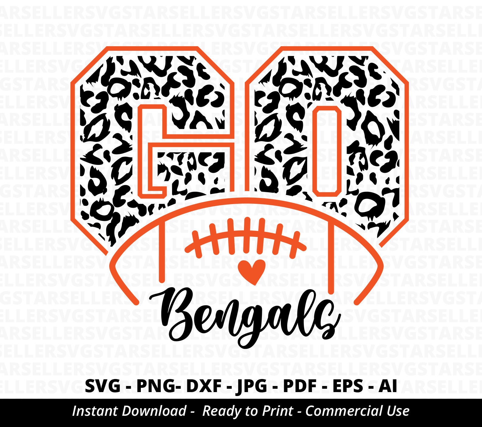 Go Bengals Football Svgbengals Svggo Leopard Bengals - Etsy