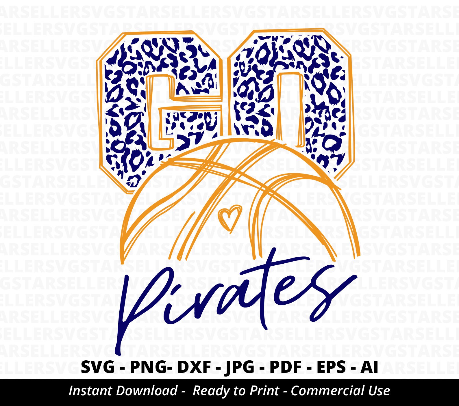 Leopard Go Pirates Basketball SVG, Team Spirit (digital Download) - Etsy