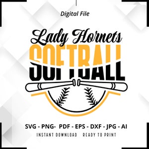 Lady Hornets Softball SVG PNG, Softball Svg, Lady Hornets Shirt Svg ...