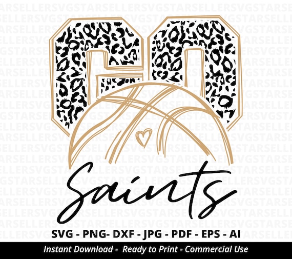 Go Saints Basketball Svgleopard Go Saints Svgbasketball Mom - Etsy