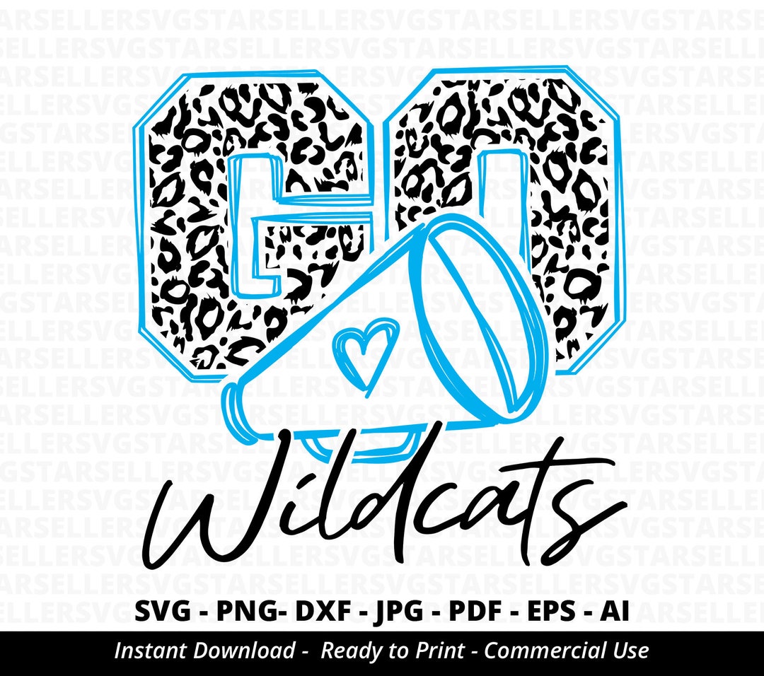 Go Wildcats Leopard Svg,wildcats Cheer Svg,wildcats Mascot Svg,cheer ...