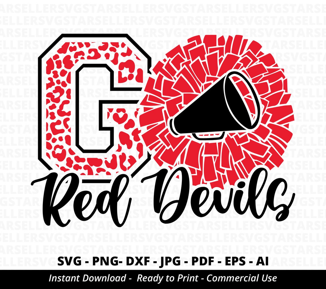 Go Red Devils Svgred Devils Mascot Svgred Devils Cheer - Etsy