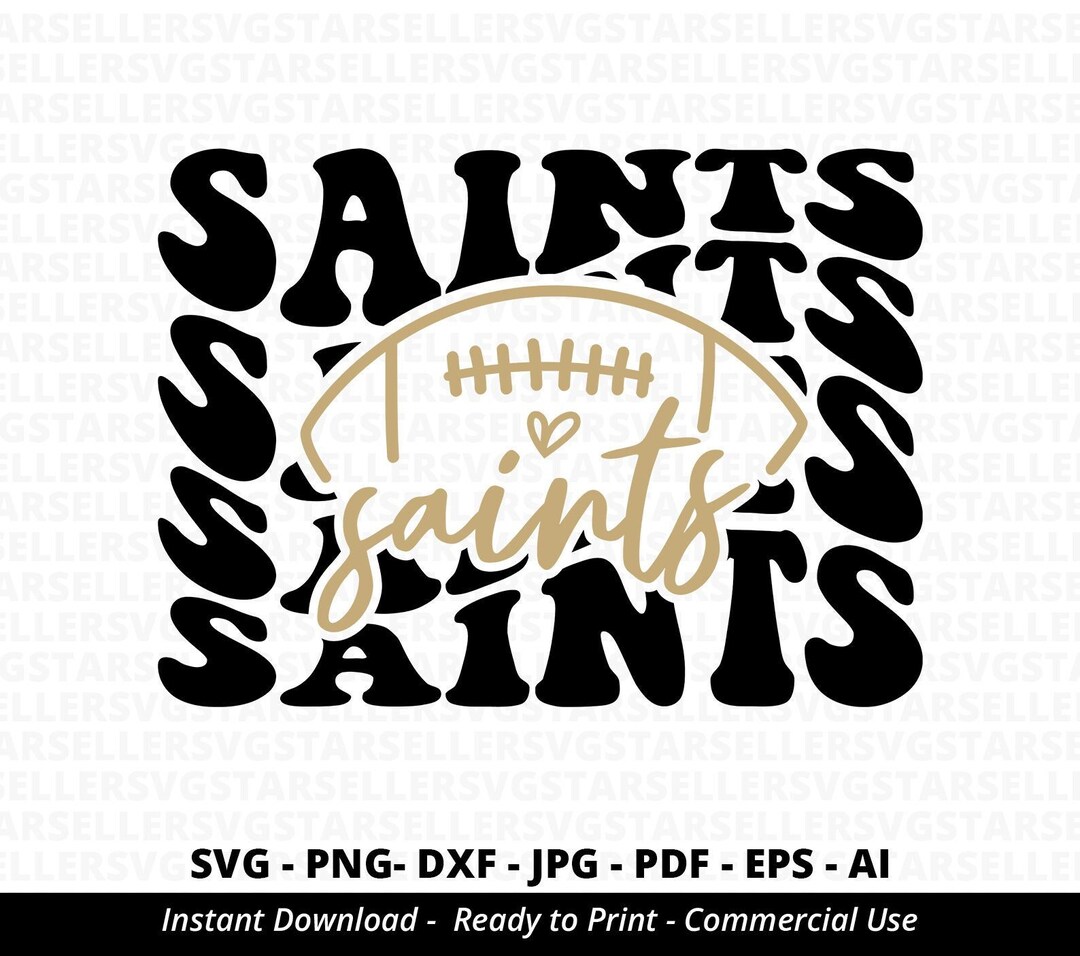 Saints Football SVG PNG, Saints Svg,stacked Saints Svg,saints Mascot ...