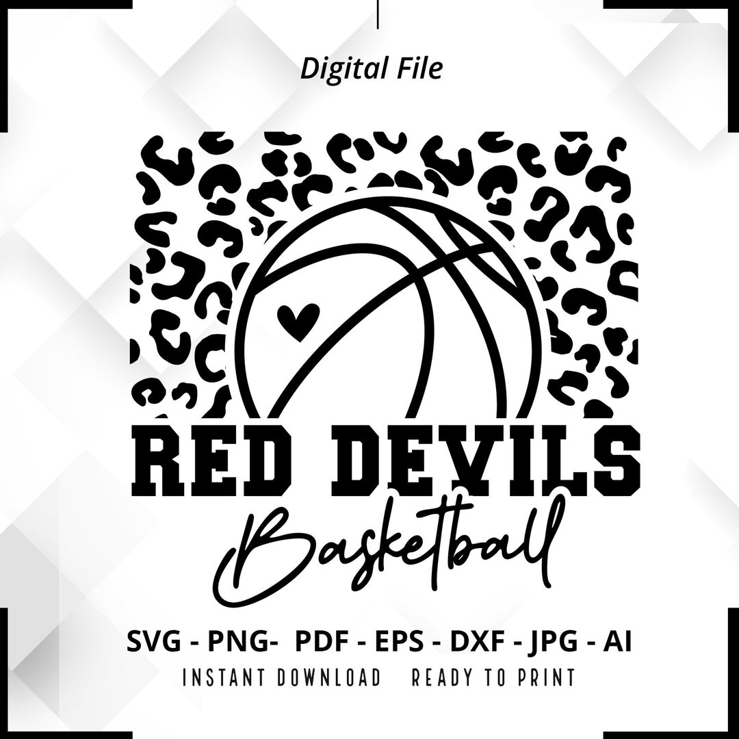 Red Devils Basketball SVG PNG, Red Devils Svg, Red Devils Mascot Svg ...