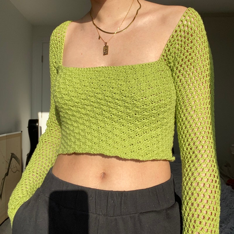 Long Sleeve Crochet Dress Etsy